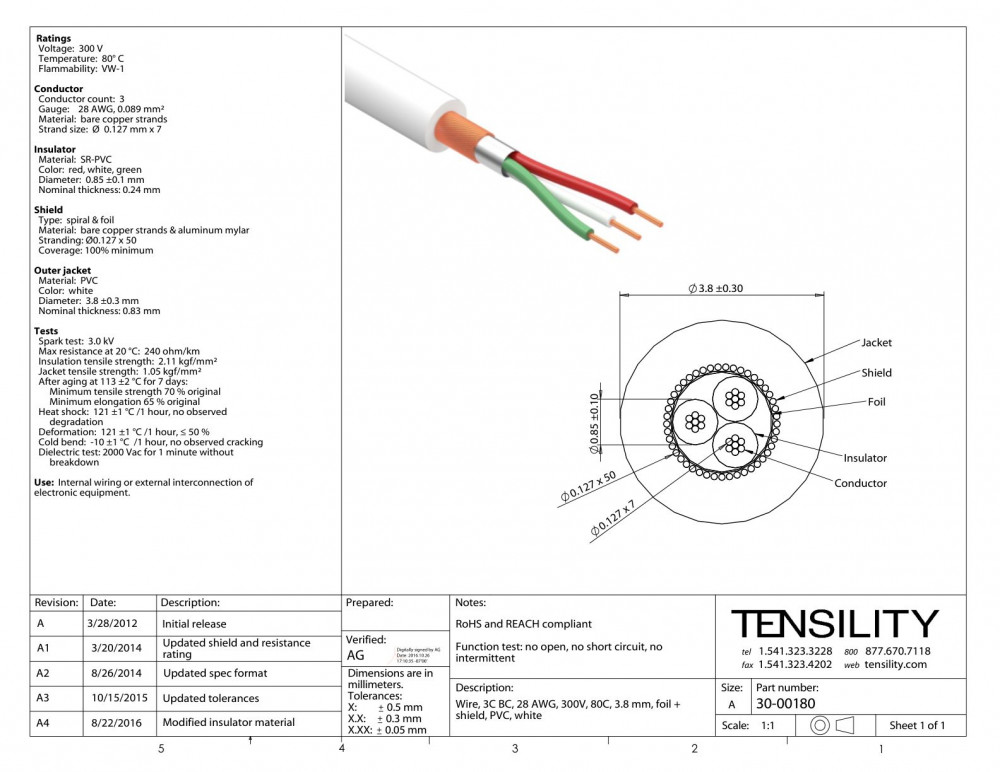 Tensility International 30-00180 technical drawing