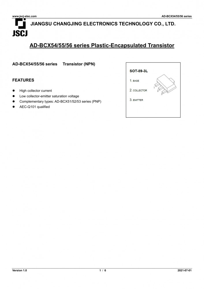 JSCJ AD-BCX54-16 datasheet page 1