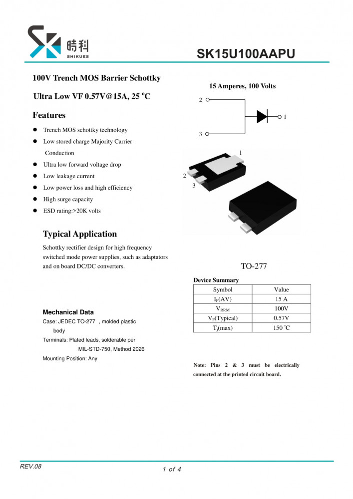 SK15U100AAPU datasheet page 1