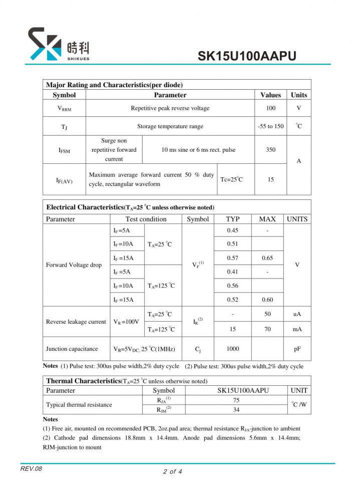 SK15U100AAPU datasheet page 2