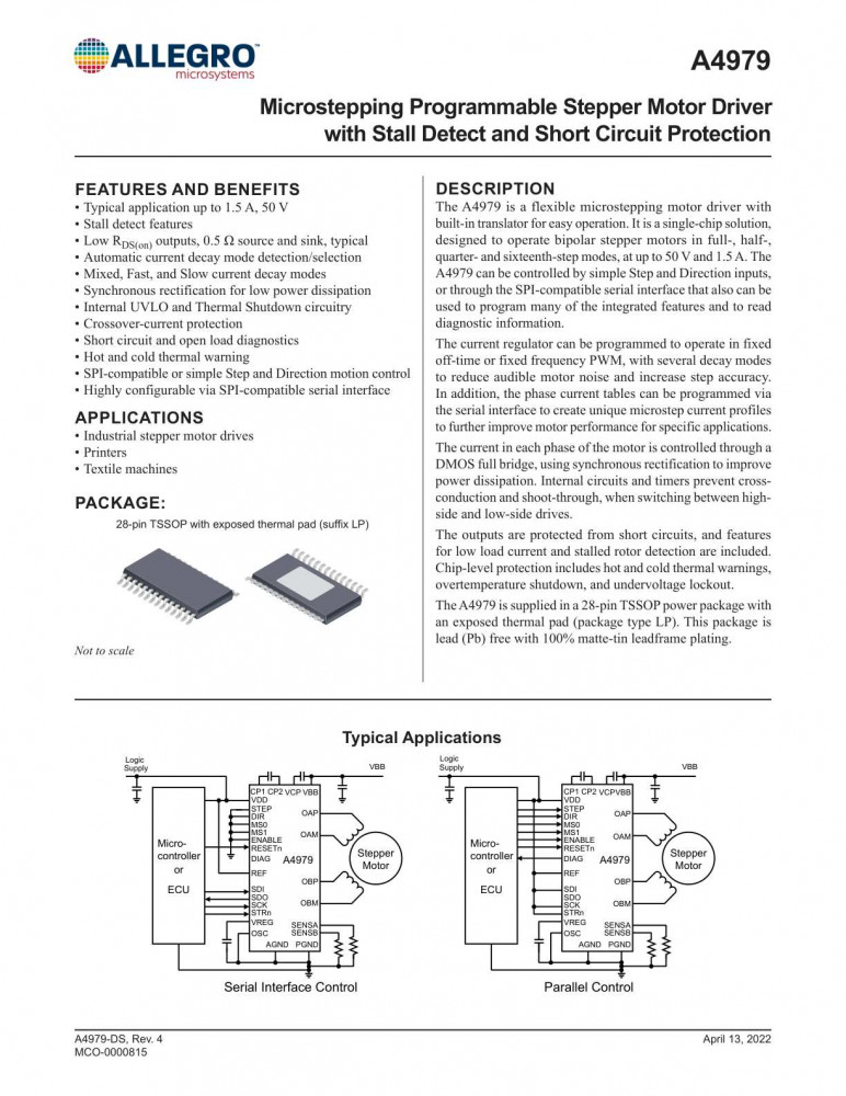 A4979 datasheet page 1