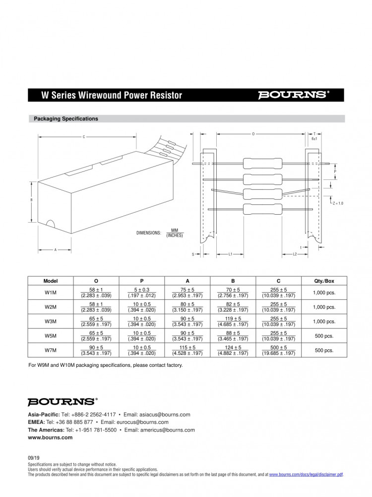 BOURNS W Series datasheet page 3