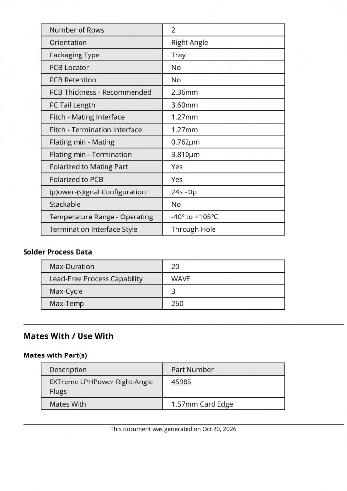 MOLEX 459840142 technical document preview, page 3