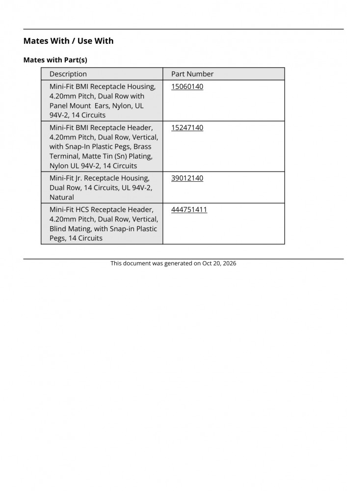 Molex Mini-Fit Plus HCS specification page 4