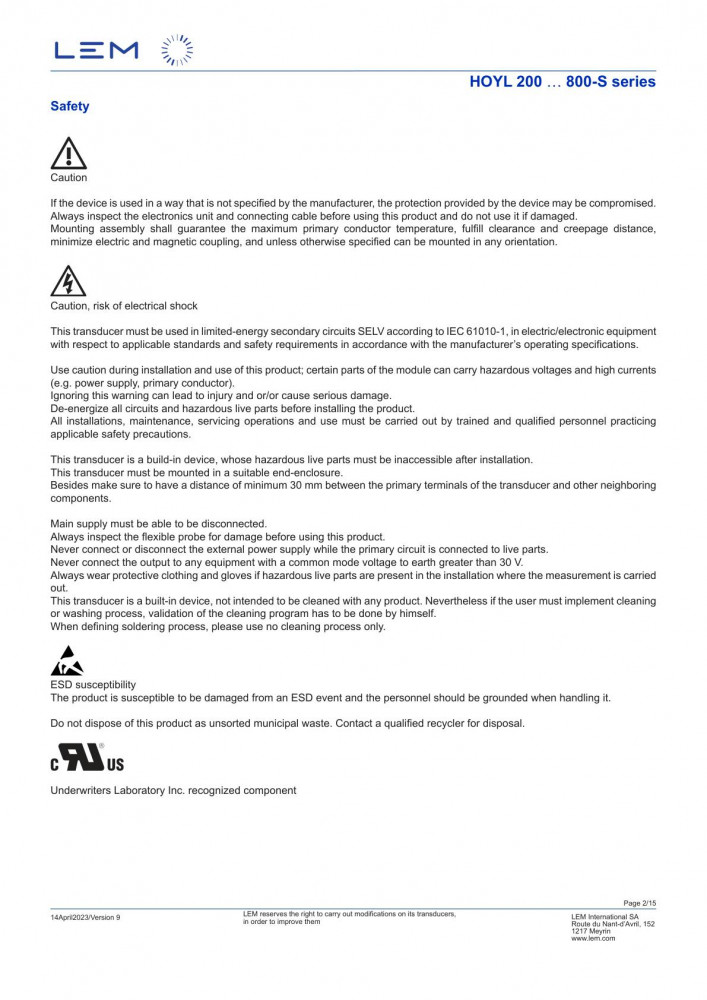 HOYL-S datasheet page 2