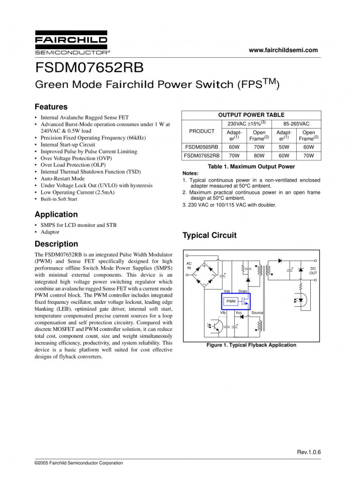 FSDM07652RB datasheet page 2