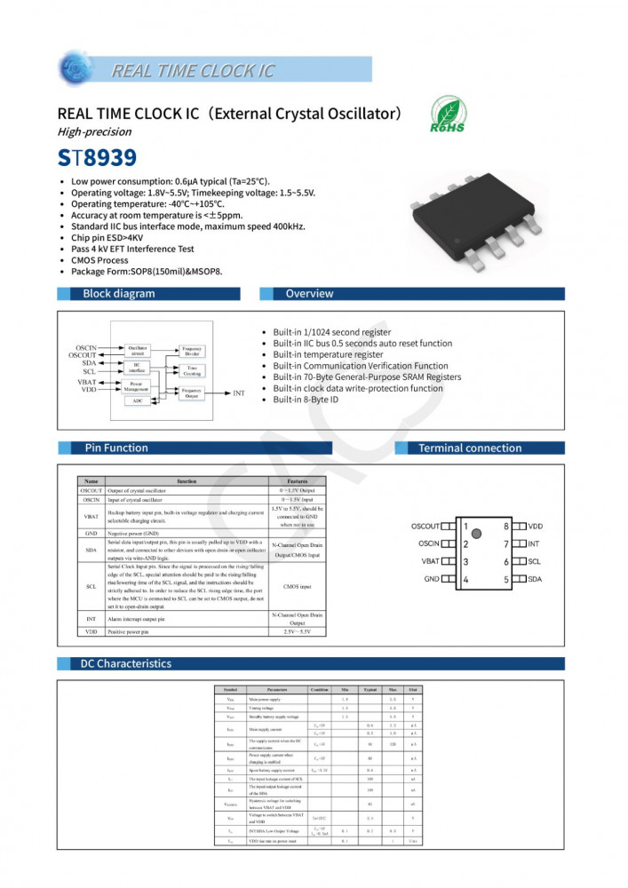 ST8939 technical document page