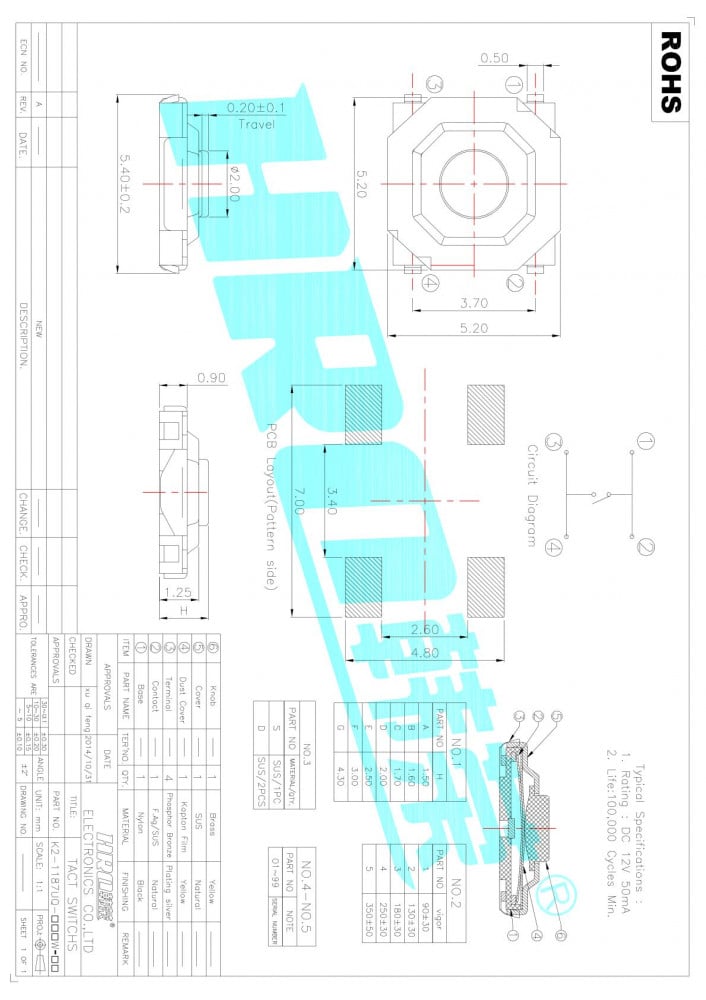 K2-1187UQ-A4SW-06 technical document preview