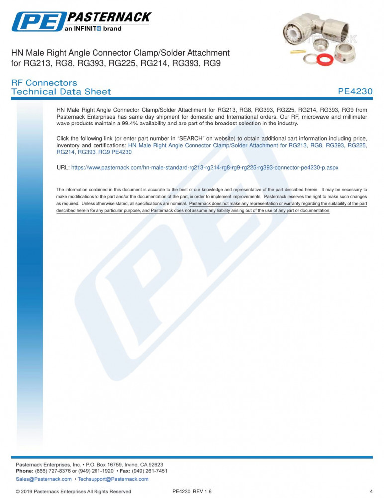 PE4230 technical datasheet page 4