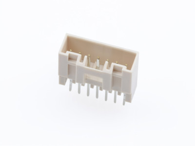 2.00mm Pitch MicroTPA Wire-to-Board Header, Vertical, Kinked PC Tail, with Inner Positive Lock, 6 Circuits, Natural