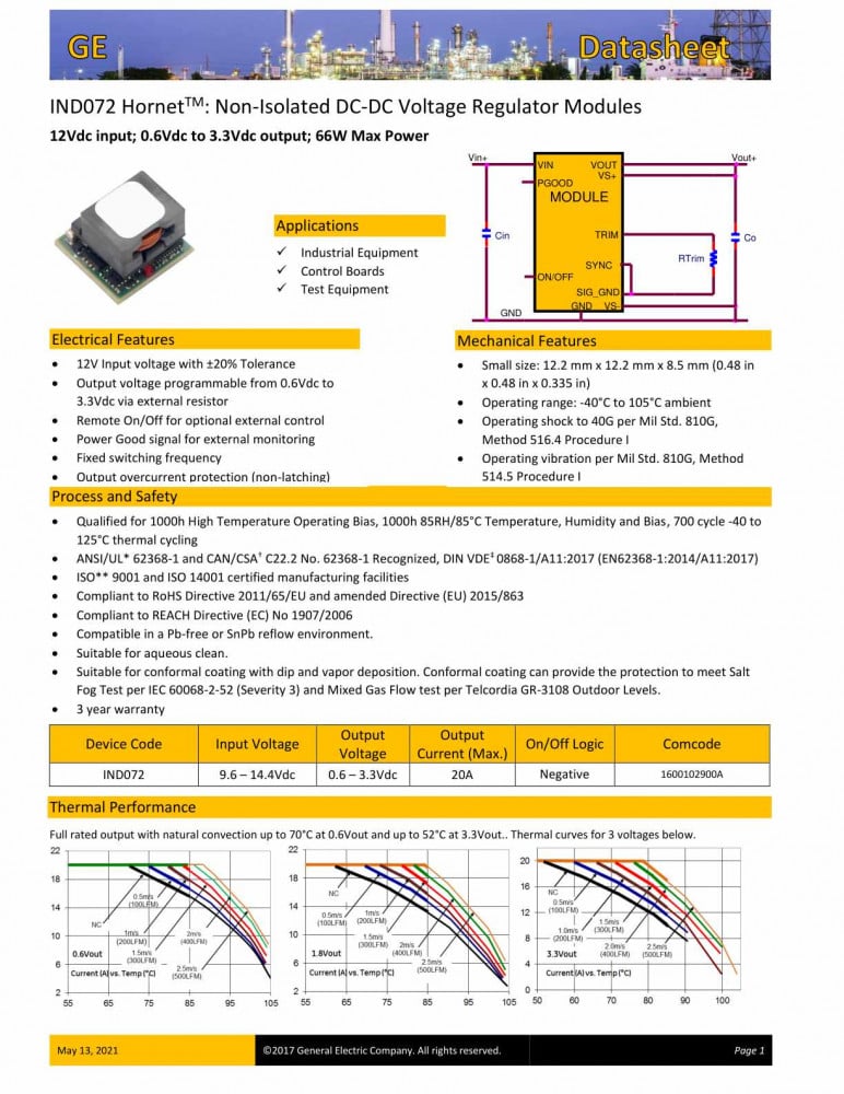 IND072 technical document page 1