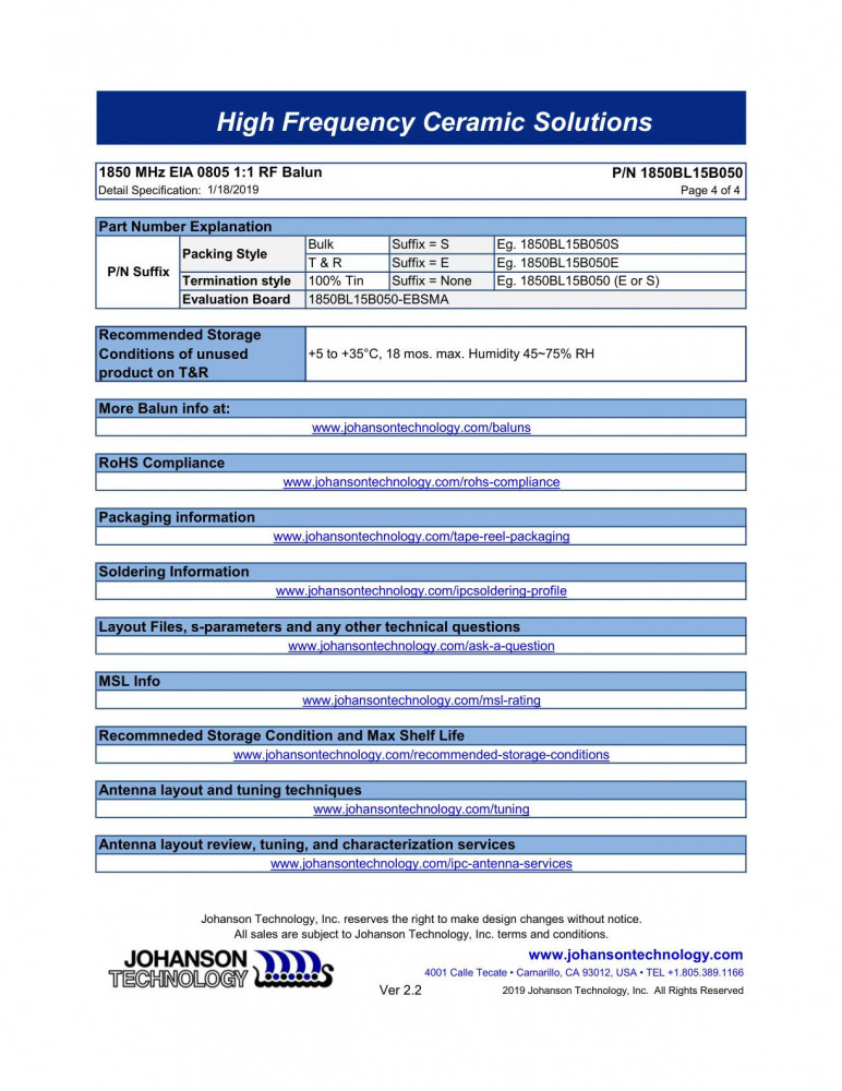 1850BL15B050 datasheet page 4