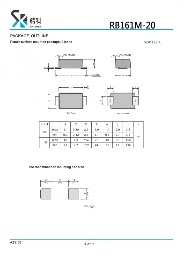 RB161M-20 datasheet page 3