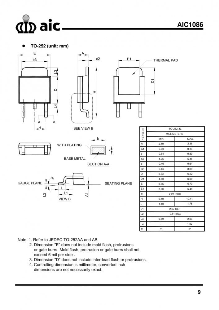 AIC1086 datasheet page 9
