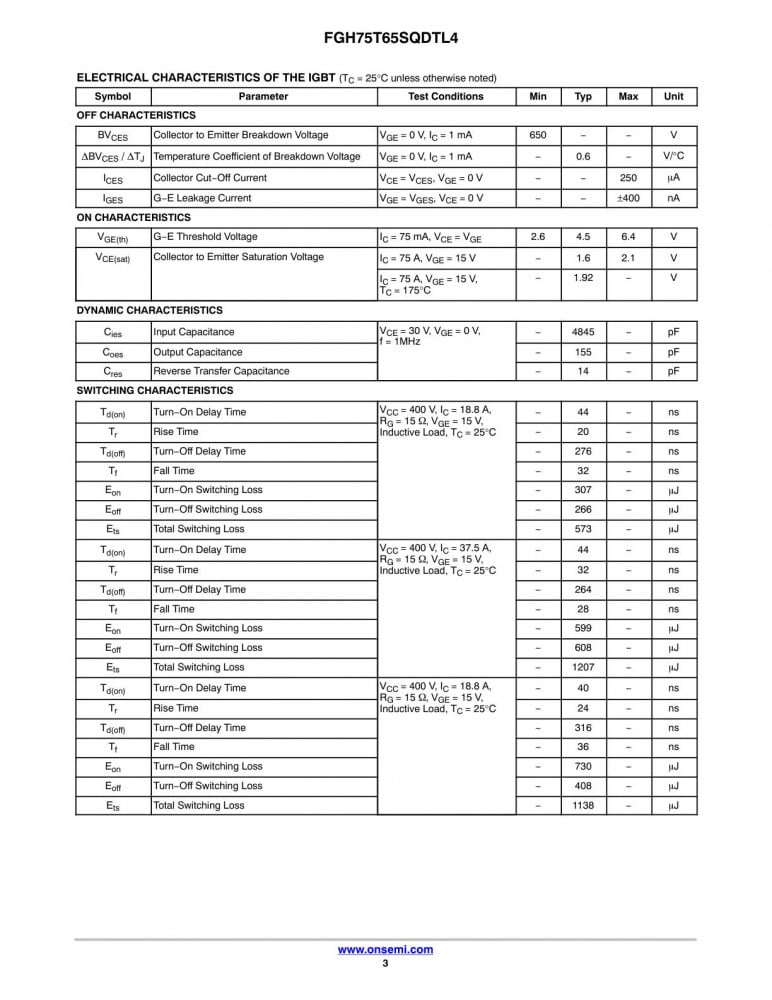 FGH75T65SQDTL4 datasheet page 3