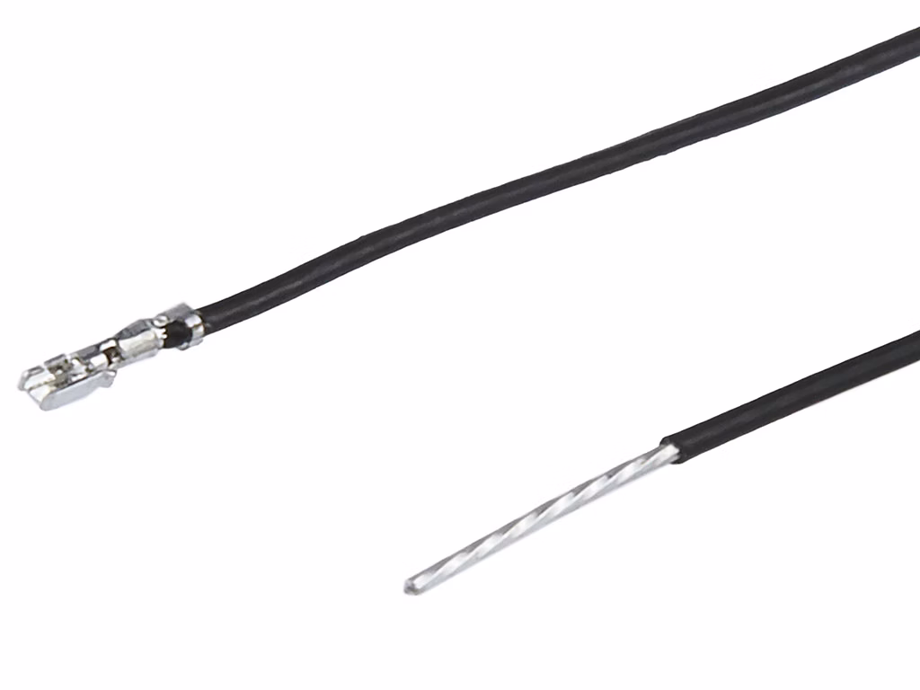 Pre-Crimped Lead Zero-Hachi Female-to-Pigtail, 1.00µm Tin (Sn) Plating, 450.00mm Length, 28 AWG, Red