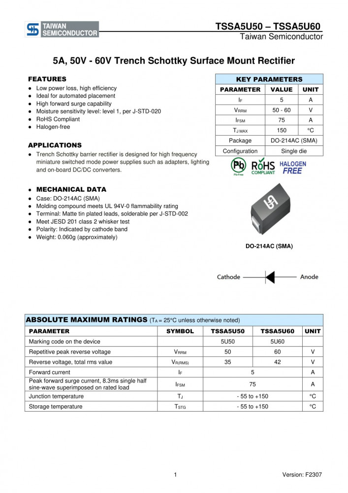 TSSA5U60 datasheet page 1
