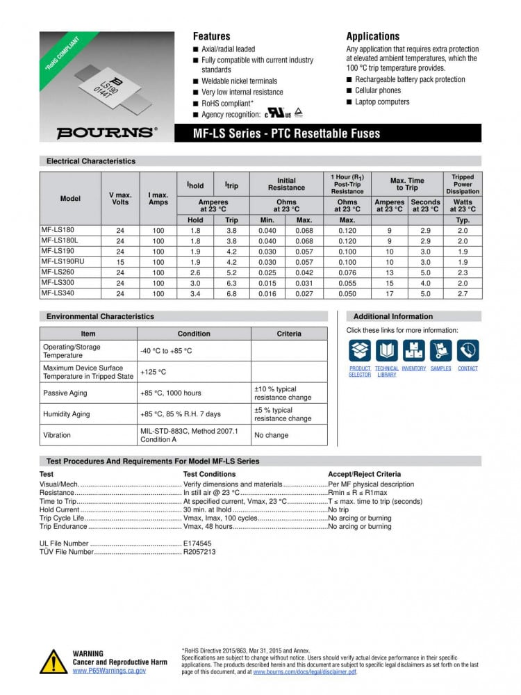 MF-LS190 datasheet page 1