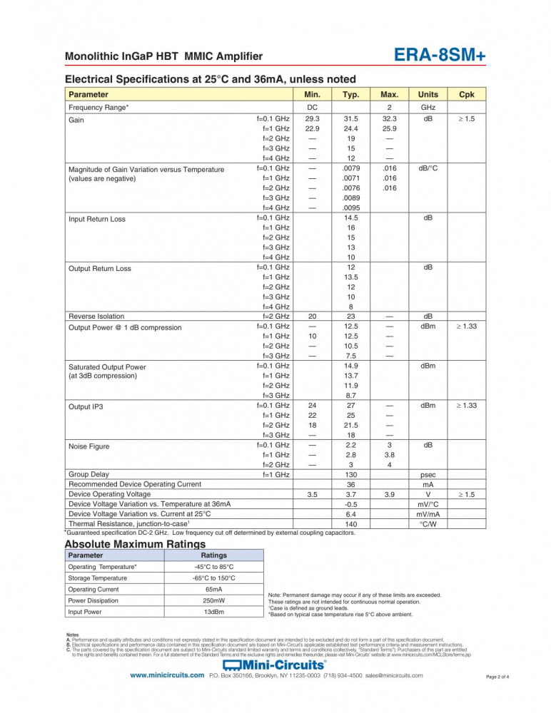 ERA-8SM+ technical document page 2