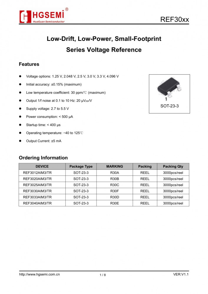 REF3012AIM3/TR datasheet page 1