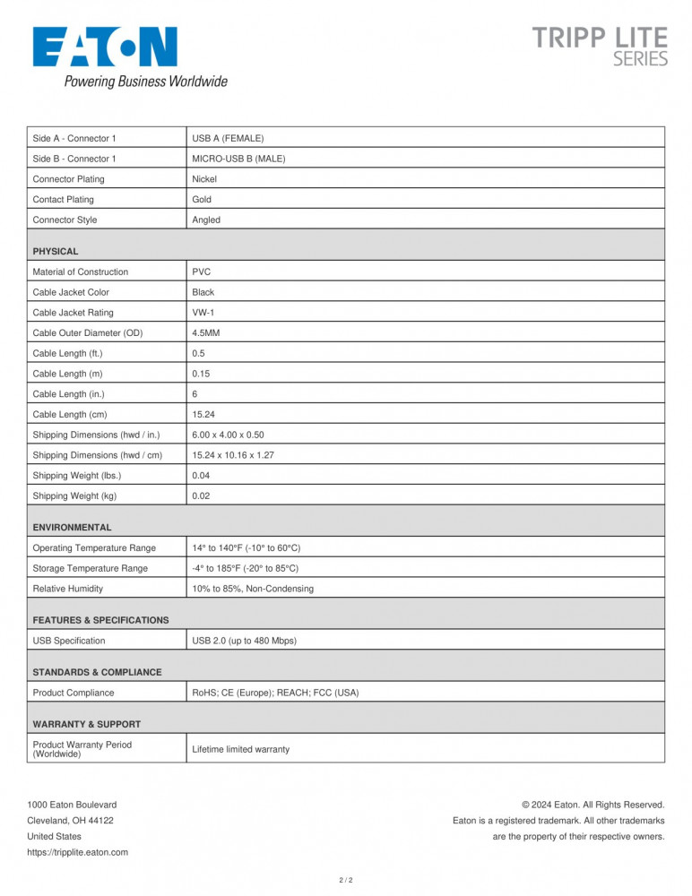 EATON U052-06N-RA technical document page 2