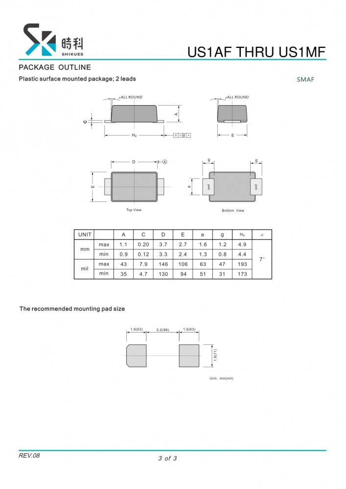 US1MF datasheet page 3