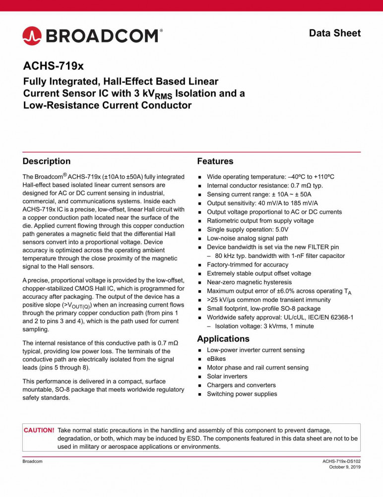 ACHS-719x datasheet page 1