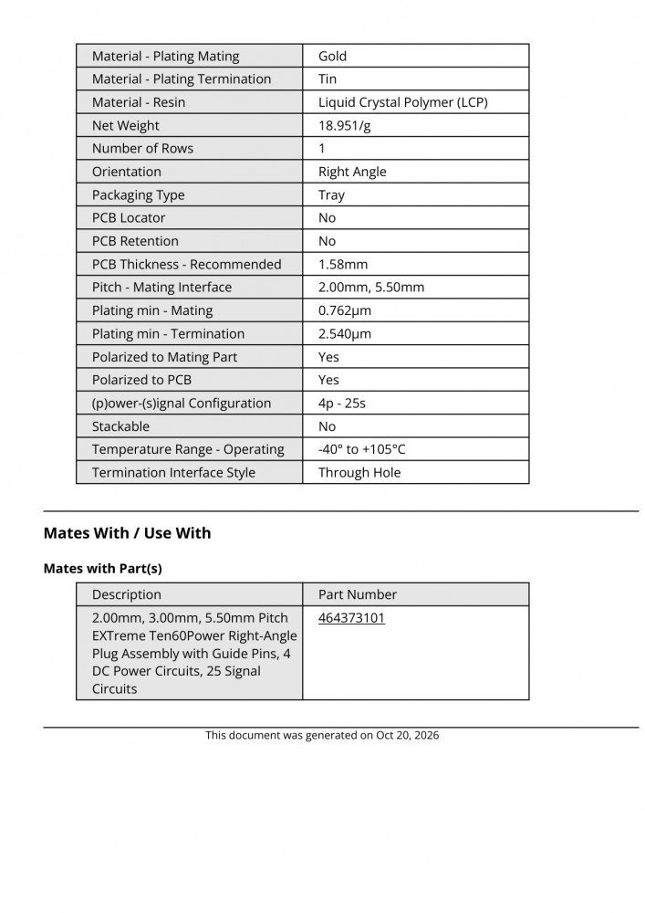MOLEX 464363101 technical document image 3