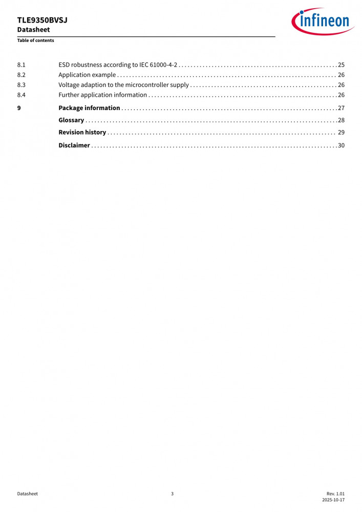 TLE9350BVSJ datasheet page 3