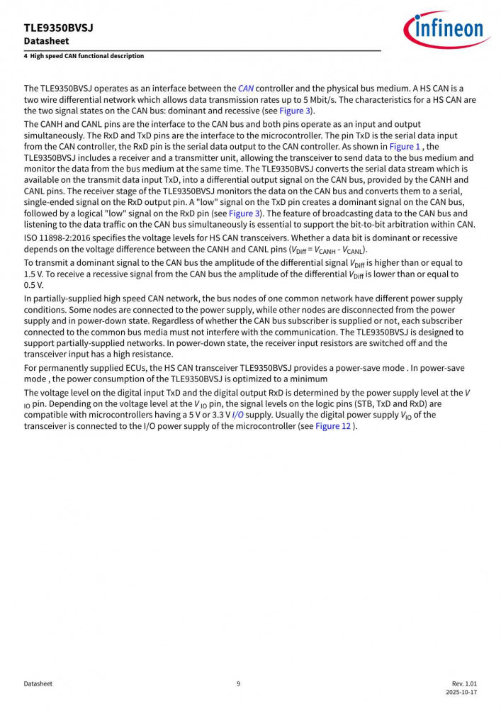 TLE9350BVSJ datasheet page 9
