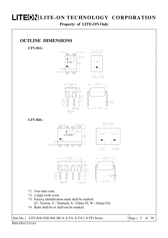 LTV-826 datasheet page 2