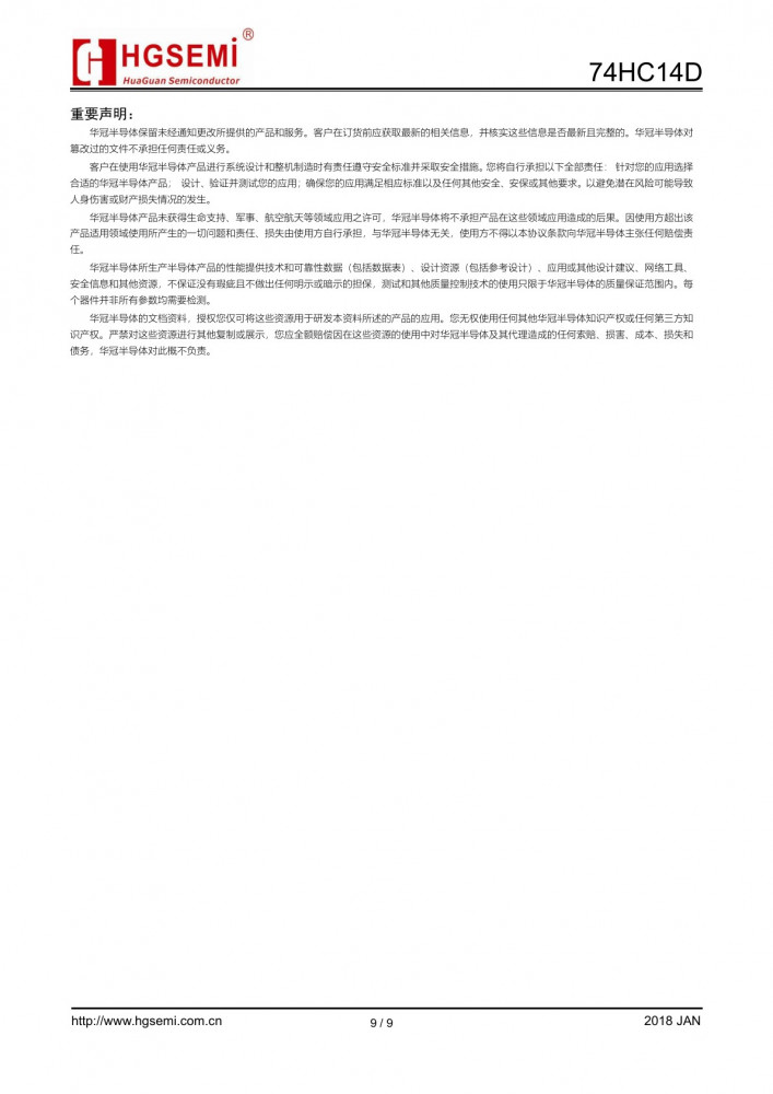 74HC14DM/TR datasheet page 9