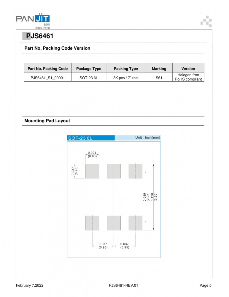 PJS6461 datasheet page 5