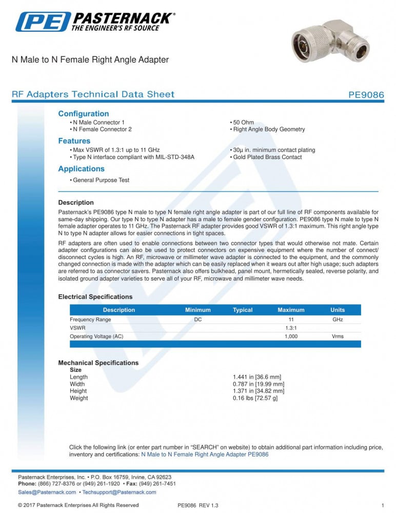 PE9086 technical document page 1