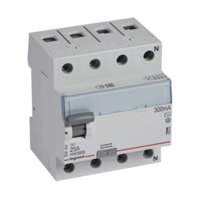 RCCB TX³ - 4P 400V~ 25A AC type - 300mA residual current protection - DIN rail mounting IP20 - Does not accept auxiliaries for sale