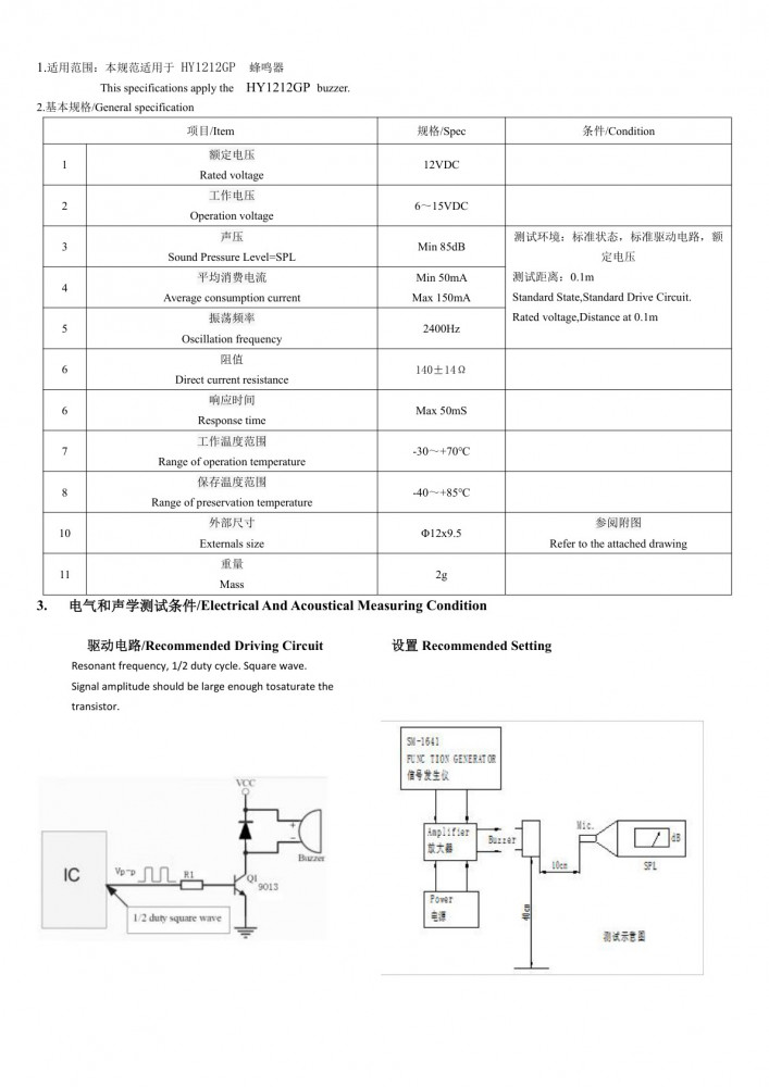 HY1212GP datasheet page 2