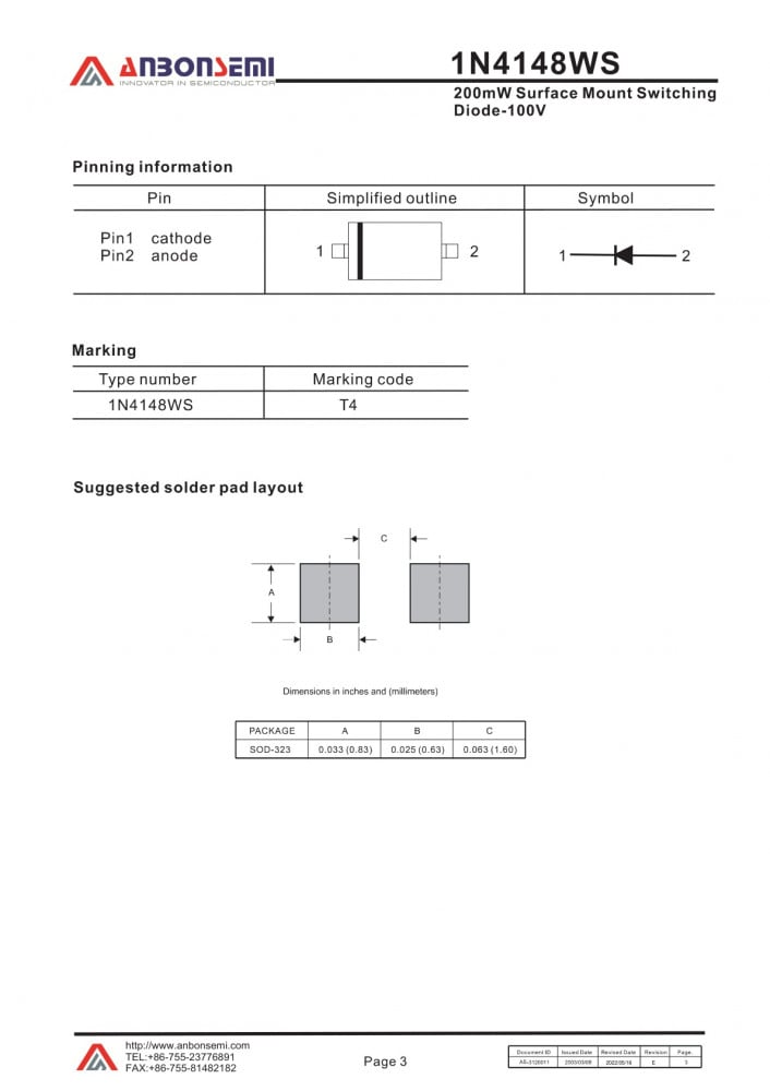 1N4148WS datasheet page 3