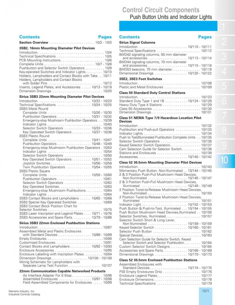 SIEMENS product catalog page 1