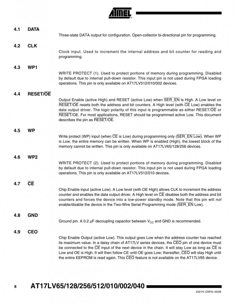AT17LV series datasheet page 8
