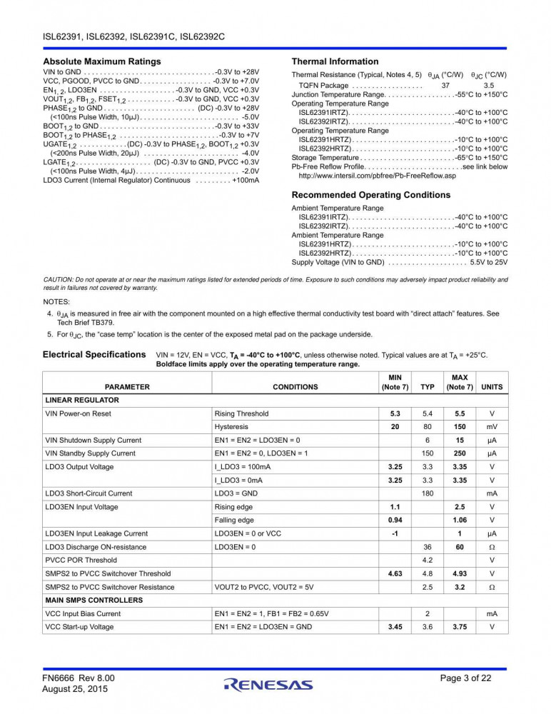 ISL62391 datasheet page 3