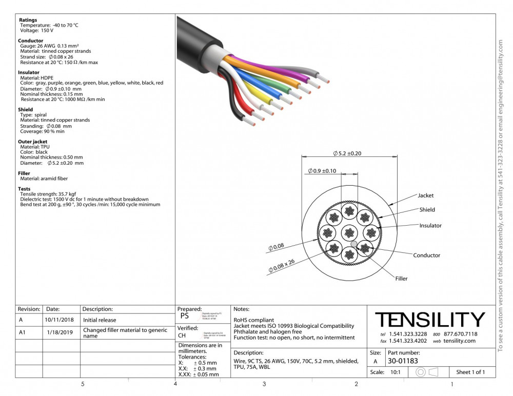 Tensility International 30-01183 product drawing