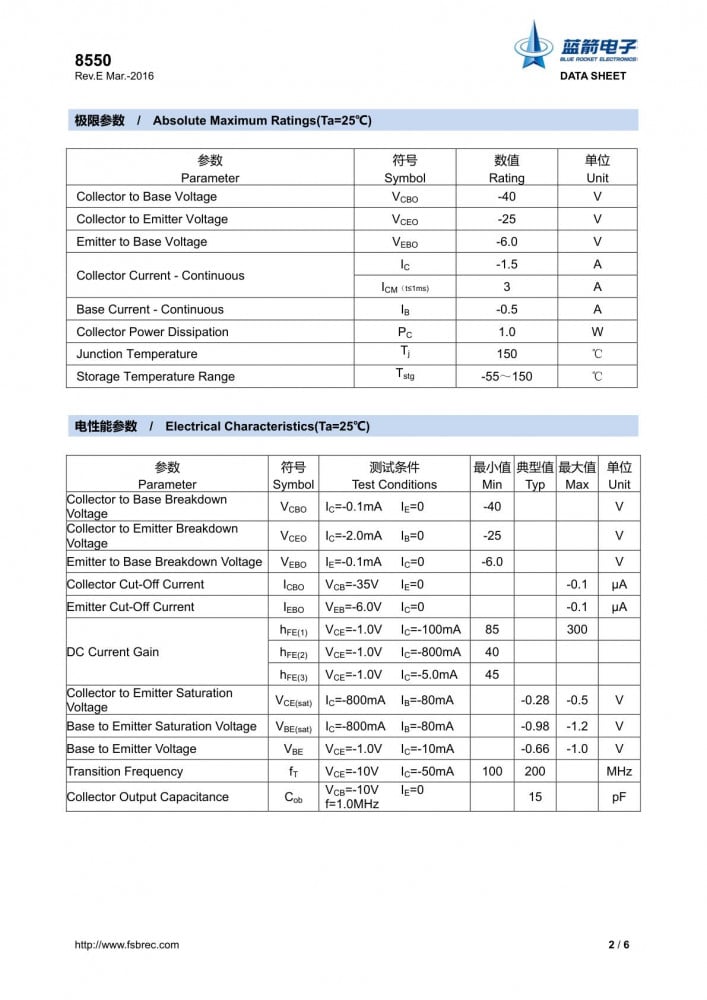 8550-D datasheet page 2
