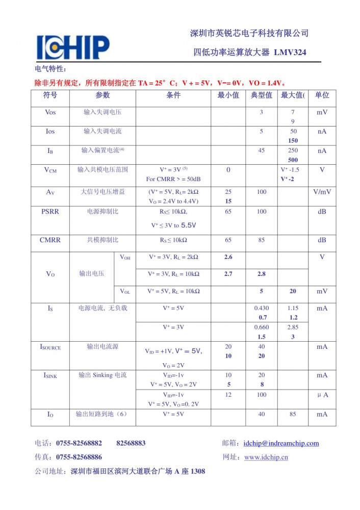 LMV324 datasheet page 5