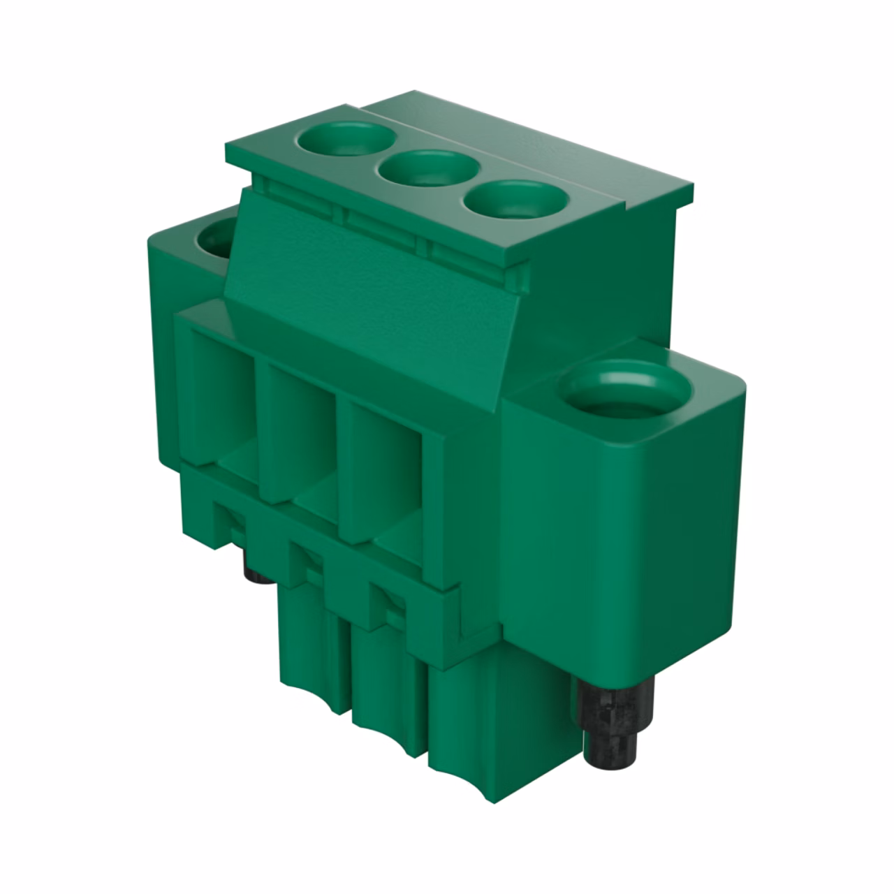 3.50mm Pitch Eurostyle Vertical Plug, with Retention Screws, Rear Wire Entry, Green Housing, 3 Circuits for sale