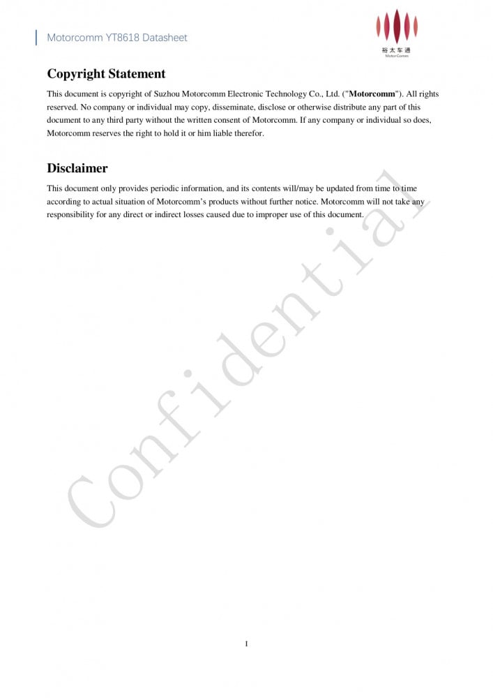 YT8618H datasheet page 2