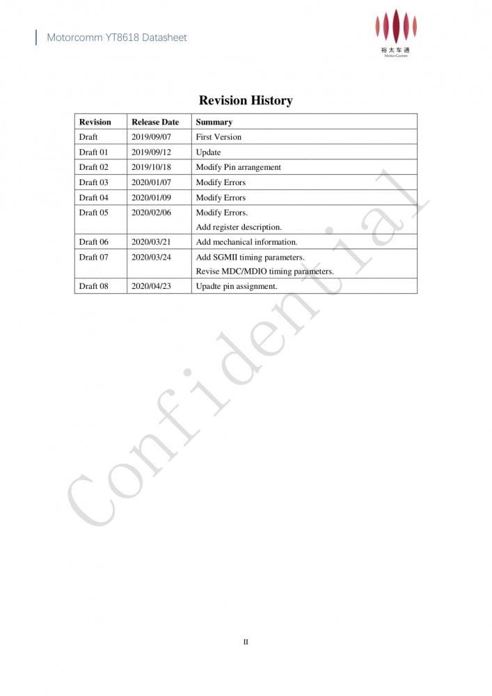 YT8618H datasheet page 3