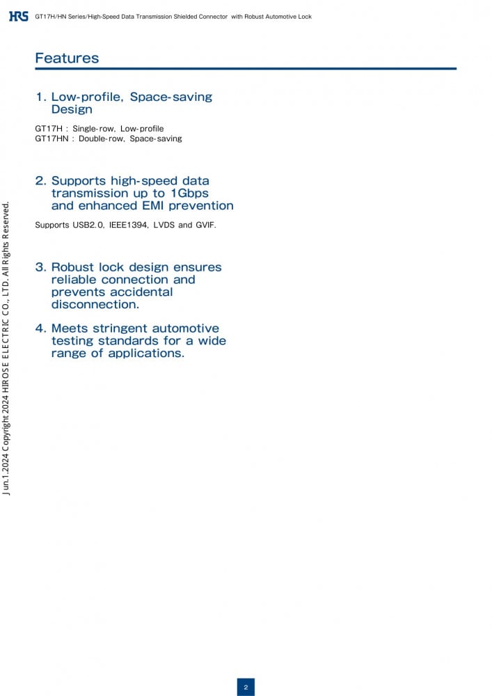 HRS GT17H/HN datasheet page 2