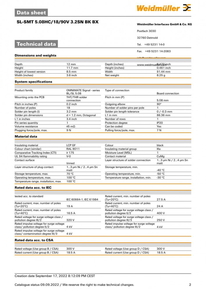 WEIDMULLER 1964510000 technical document page 2
