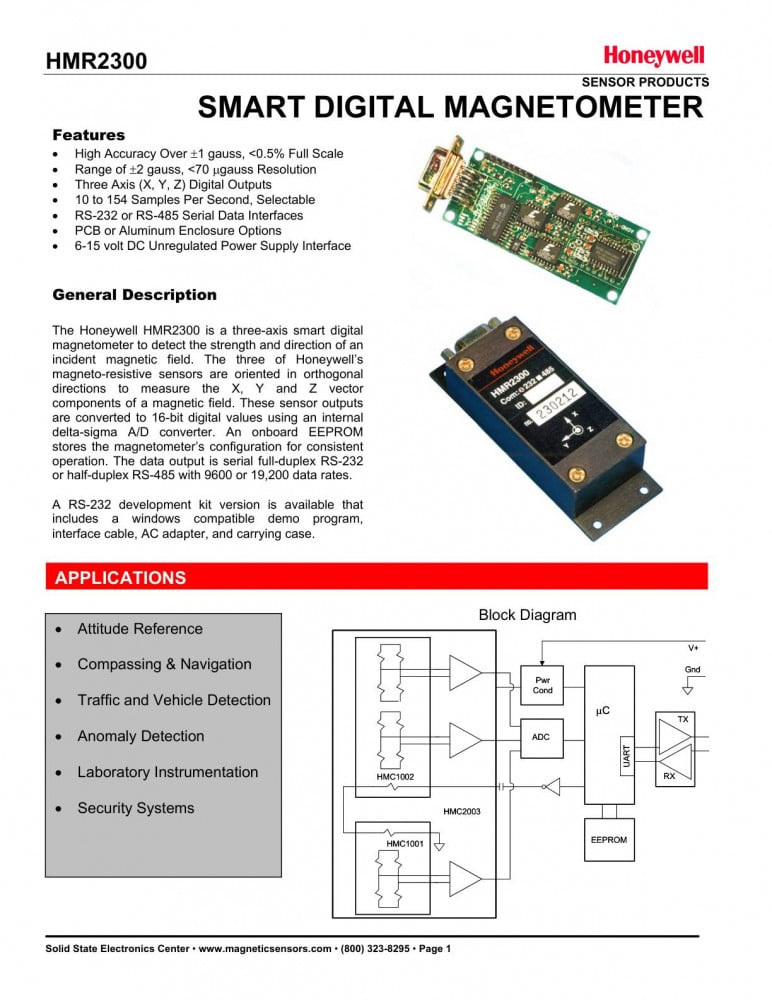 HMR2300-D21-232-DEMO technical document page 1