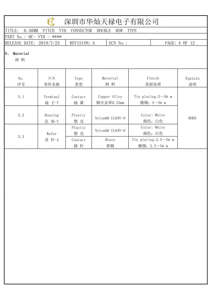 HC-VYH specification page 4
